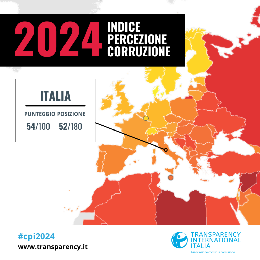 Dati Indice Percezione Corruzione 2024 - Transparency International Italia