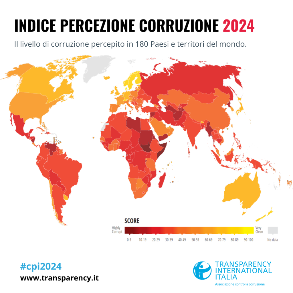Dati Indice Percezione Corruzione 2024 - Transparency International Italia